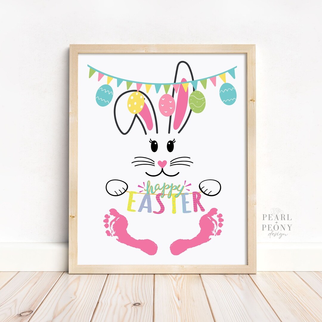 PRINTABLE Easter Handprint Art Craft for Kids, Footprint Keepsake Art ...