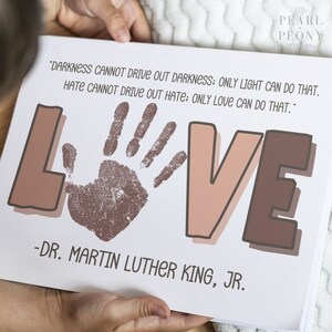 PRINTABLE MLK Day Handprint Art Craft for Kids, Black History Month ...