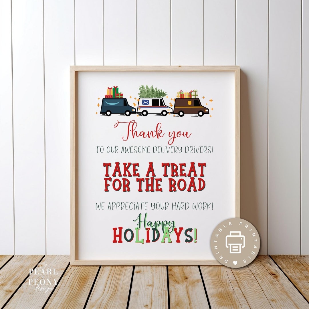 PRINTABLE Delivery Driver Snack Sign, Please Take a Treat Thank You ...