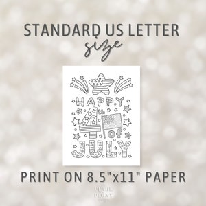 PRINTABLE July 4th Coloring Page for Kids, USA Independence Day Art ...