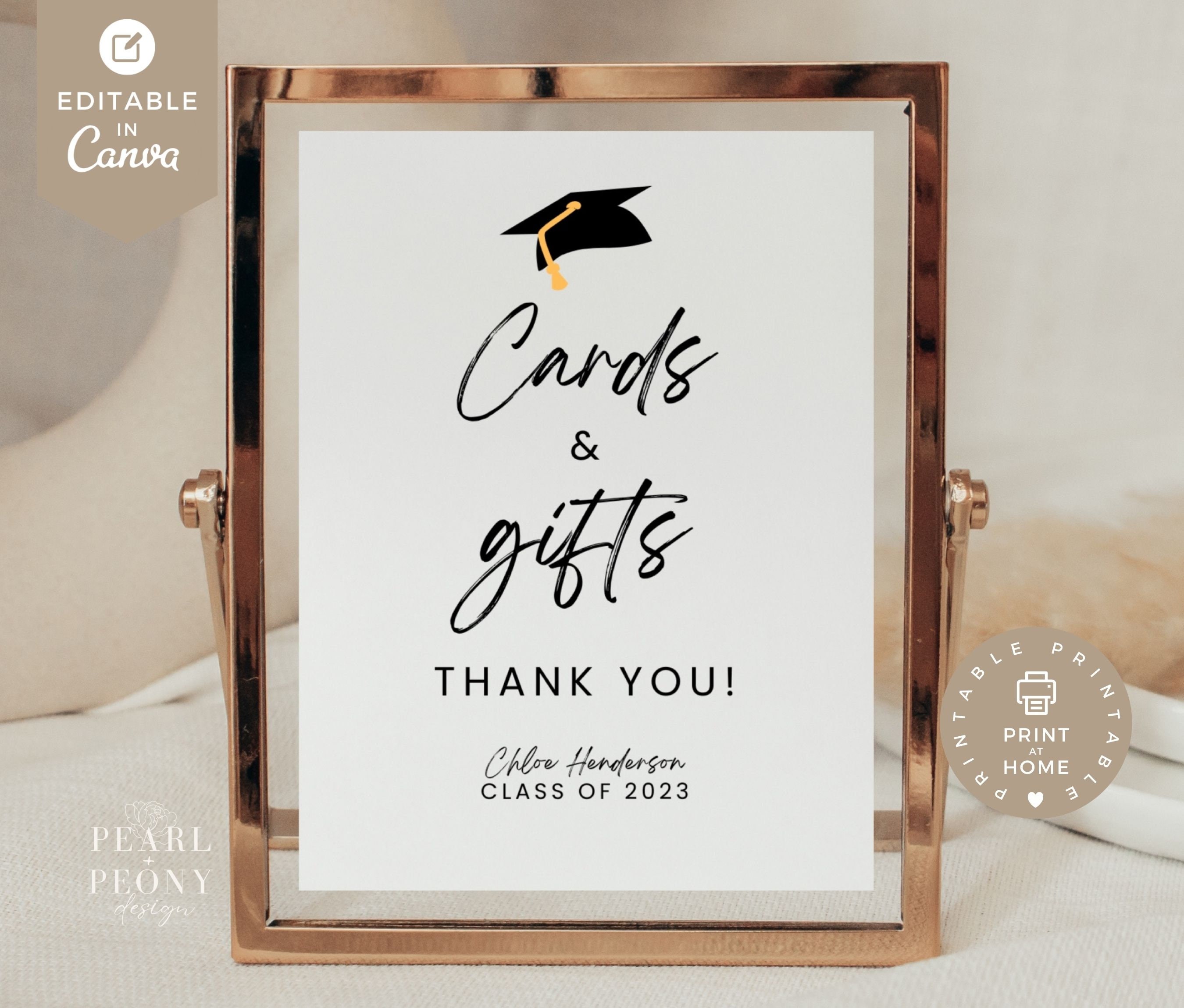Graduation Party Cards & Gifts Table Sign Template Printable - Etsy