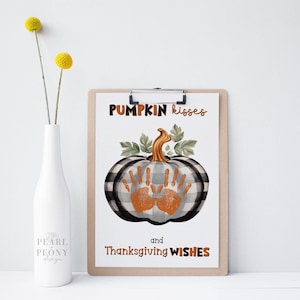 PRINTABLE Thanksgiving Handprint Art Craft, DIY Handprint Fall Art ...