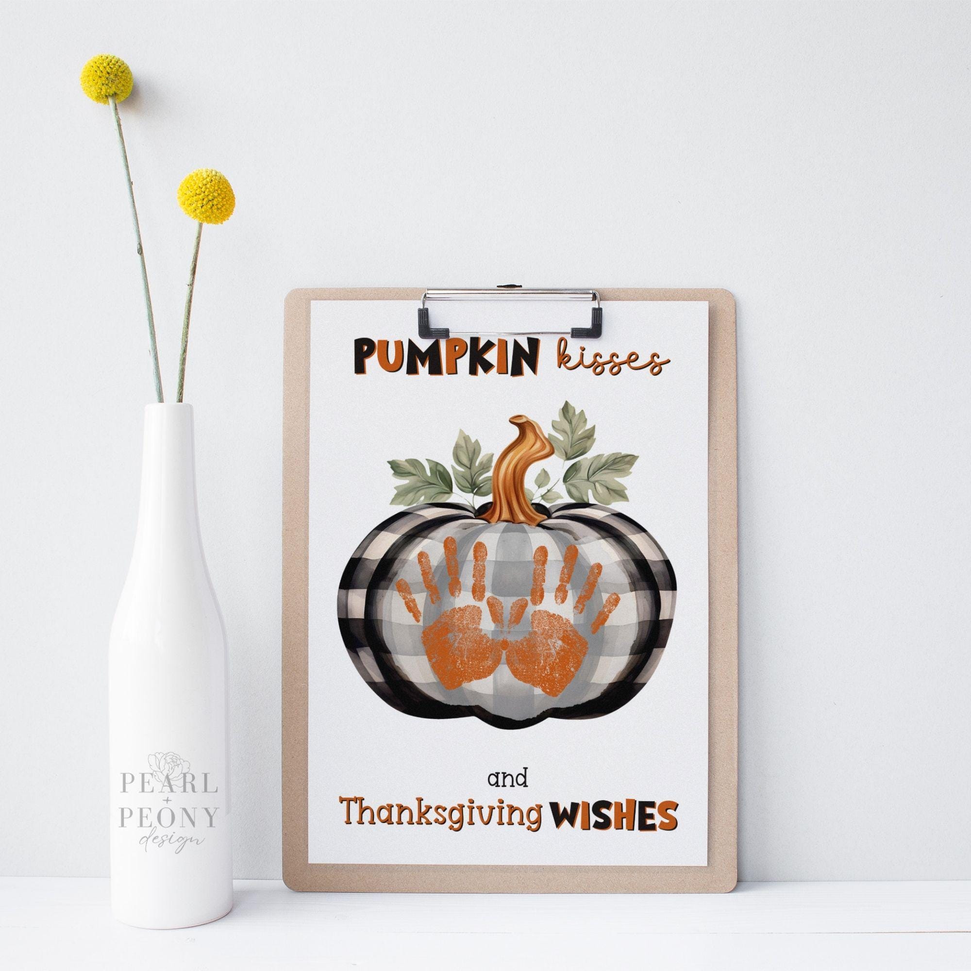 PRINTABLE Thanksgiving Handprint Art Craft, DIY Handprint Fall Art ...
