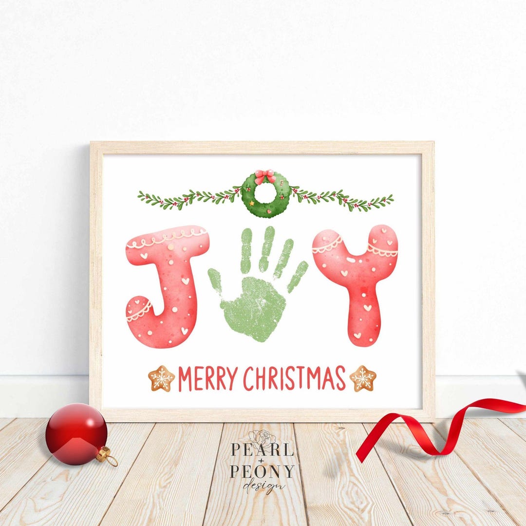 PRINTABLE Joy Christmas Handprint Art Craft for Toddlers, Kids Keepsake ...