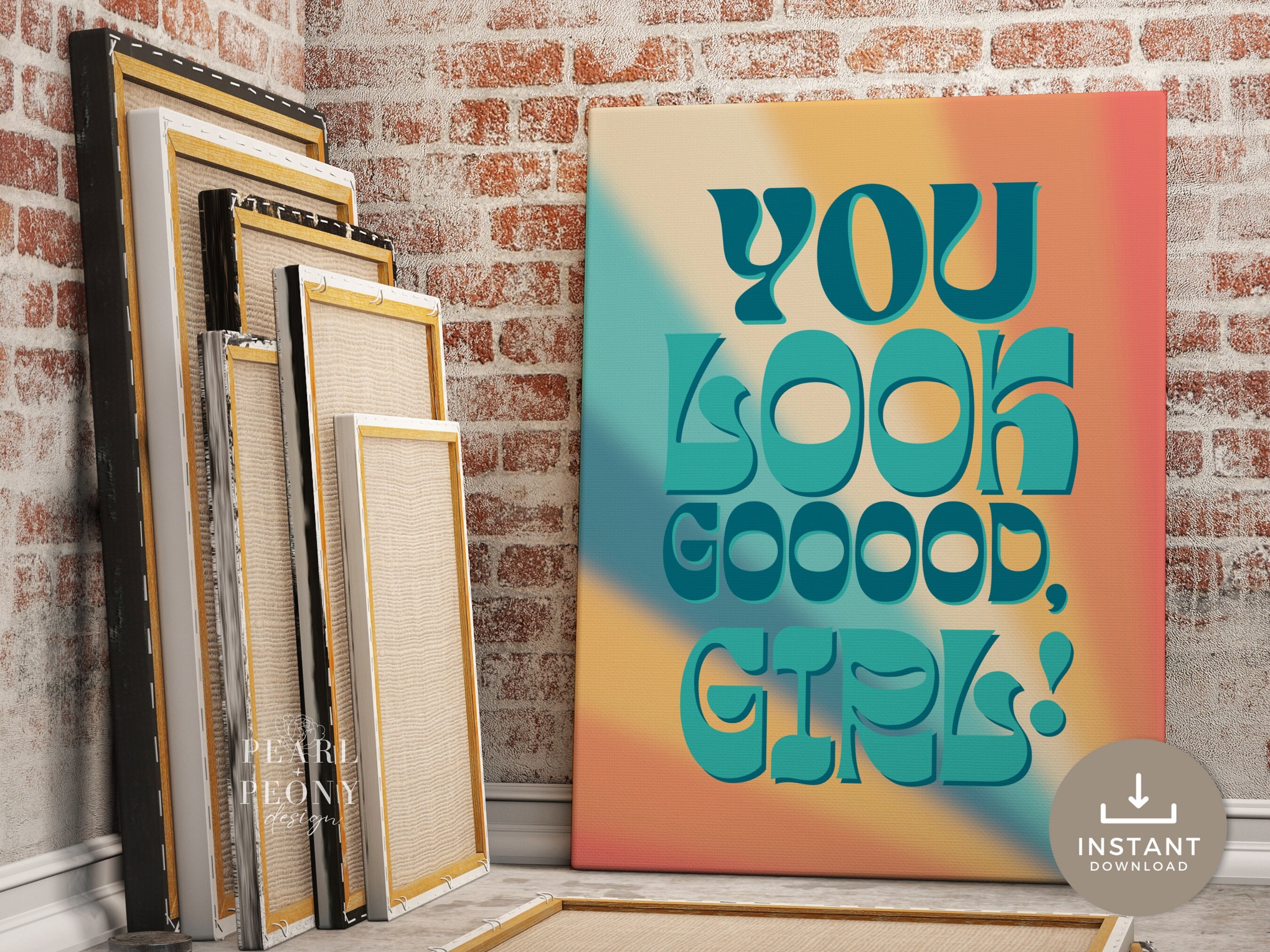 PRINTABLE Teal Preppy Retro You Look Good Wall Art Maximalist - Etsy