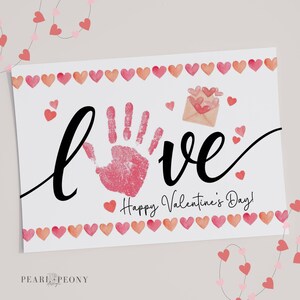 PRINTABLE Valentines Day Handprint Art Craft for Kids, Keepsake Art ...