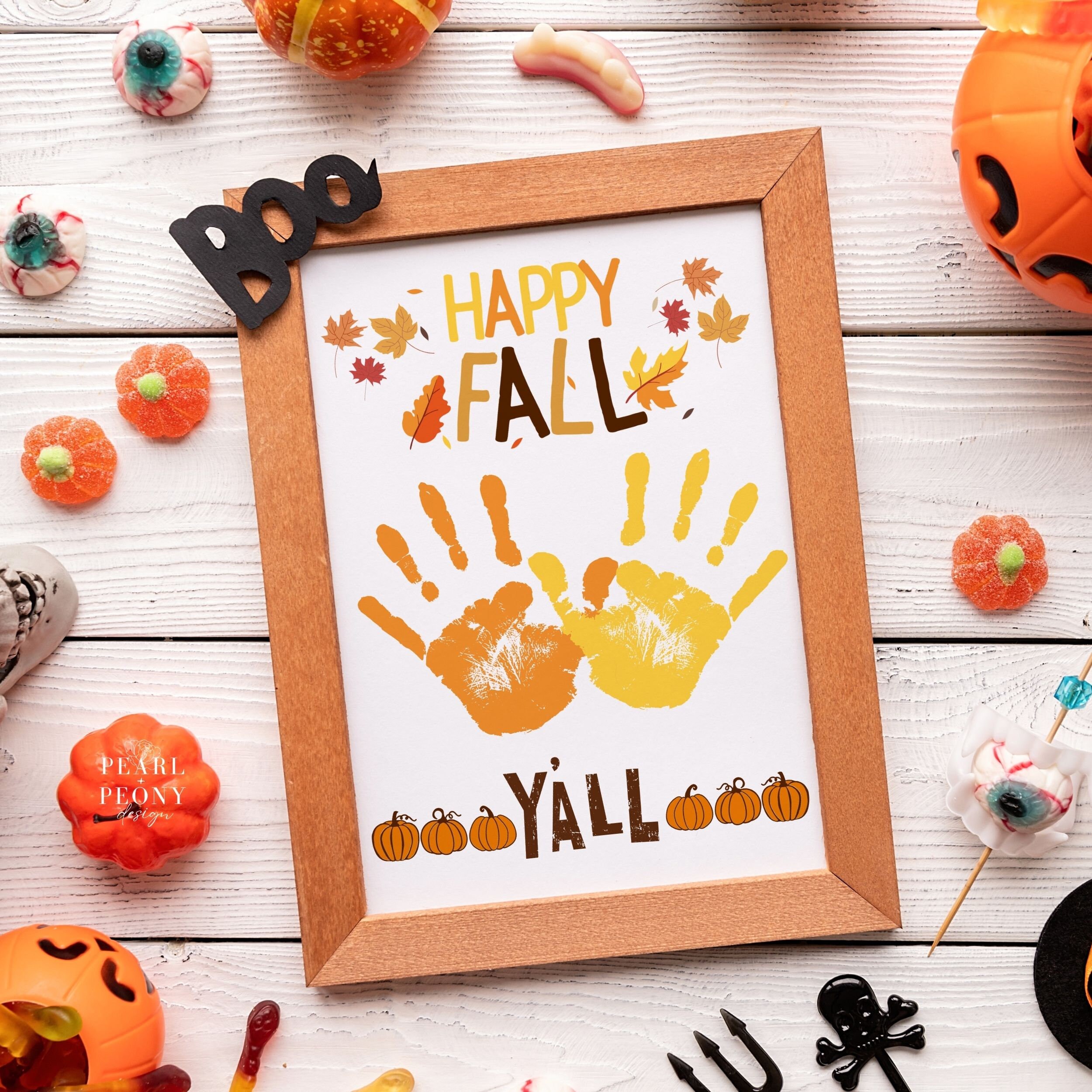PRINTABLE Fall Handprint Art, Thanksgiving Fall Art Craft, Preschool ...