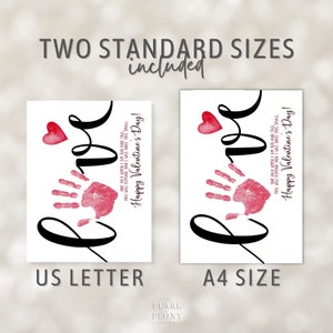 PRINTABLE Valentines Day Handprint Art Craft for Kids, Keepsake Art ...