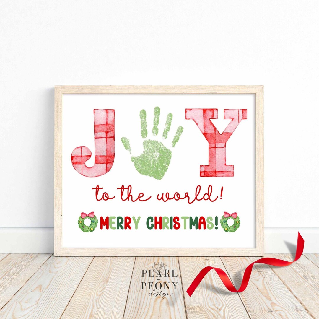PRINTABLE Joy Christmas Handprint Art Craft for Toddlers, Kids Keepsake ...