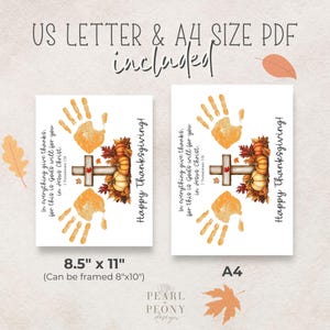 PRINTABLE Christian Thanksgiving Handprint Art Craft, Bible Verse Fall ...