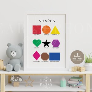 PRINTABLE Preschool Learning Shapes Poster, Homeschool Printable ...