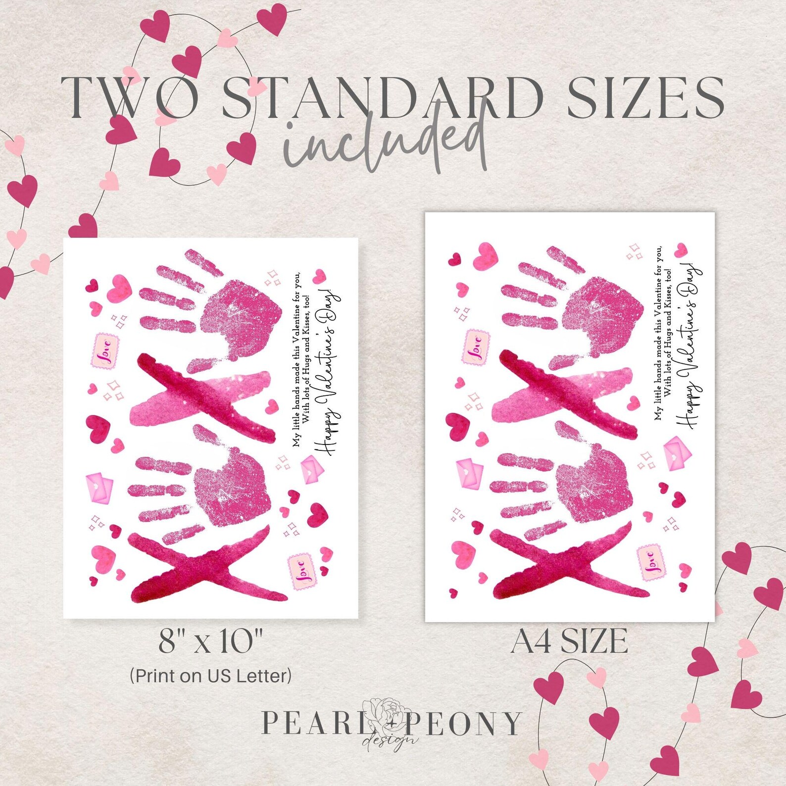 PRINTABLE Valentines Day Handprint Art Craft Project, Keepsake Art ...