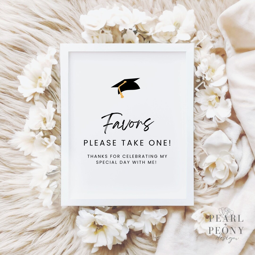 PRINTABLE Graduation Party Favor Table Sign, NON-EDITABLE Print and ...