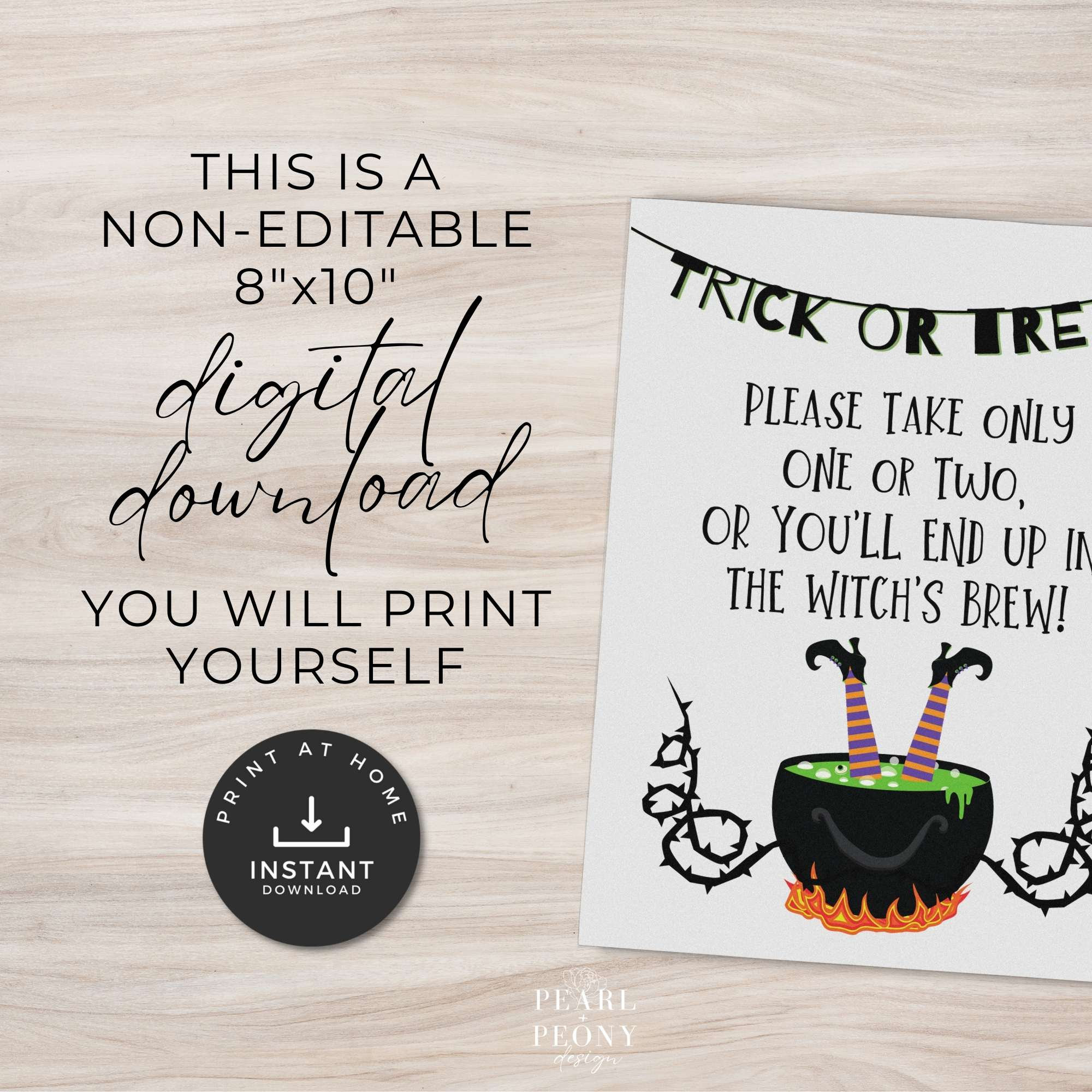 PRINTABLE Halloween Candy Bowl Sign, Please Take One Sign, Trick or ...