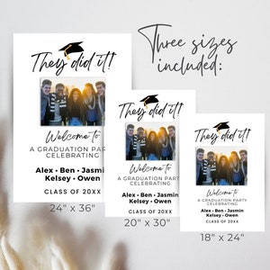 EDITABLE Dual Graduation Party Photo Welcome Sign Template, Multiple ...
