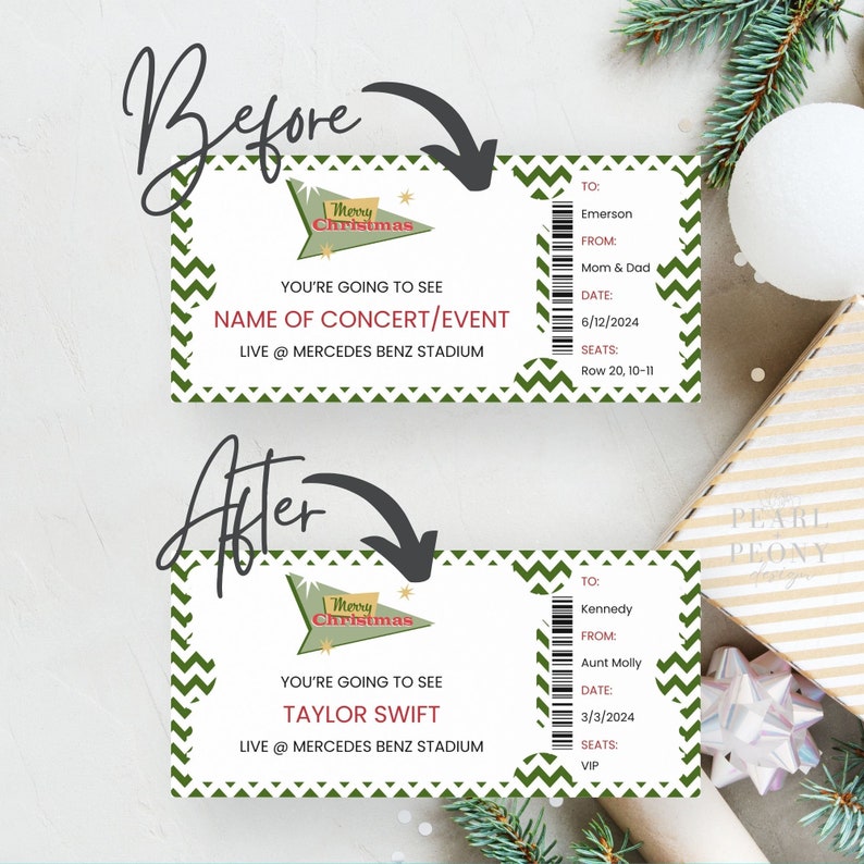 EDITABLE Concert Ticket Template, Personalized Event, Printable ...