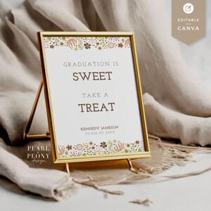 EDITABLE Graduation Party Candy Bar Sign Template, Favor Candy Buffet ...