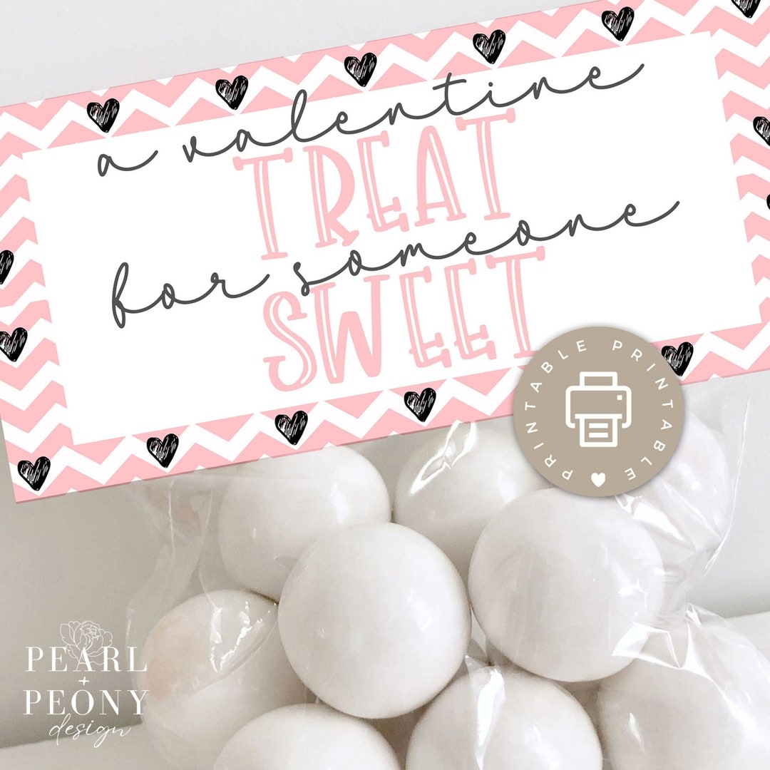 PRINTABLE Valentines Day Cookie Bag Toppers, Pink Treat Bag Toppers ...