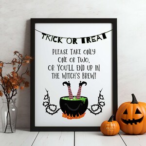 PRINTABLE Halloween Candy Bowl Sign, Please Take One Sign, Trick or ...