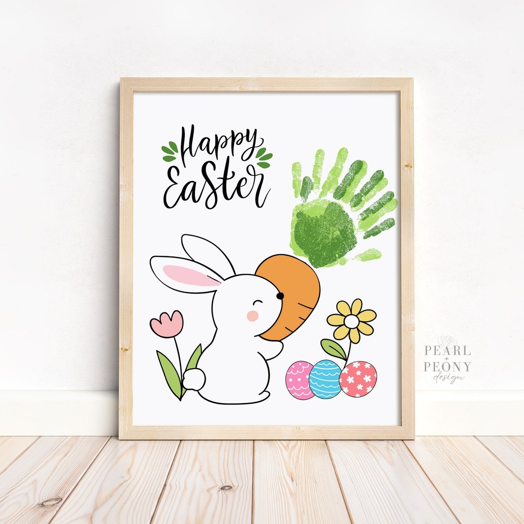 PRINTABLE Easter Handprint Art Craft for Kids, Carrot Keepsake Art ...