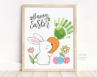 Easter Bunny Handprint Craft Printable for Kids - Etsy
