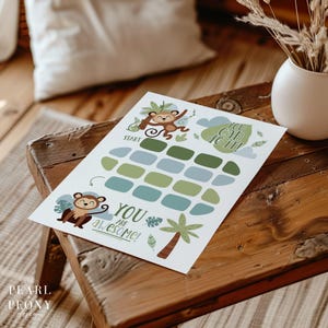 PRINTABLE Cute Monkey Reward Chart, Kids Chore Chart, Routine Sticker ...
