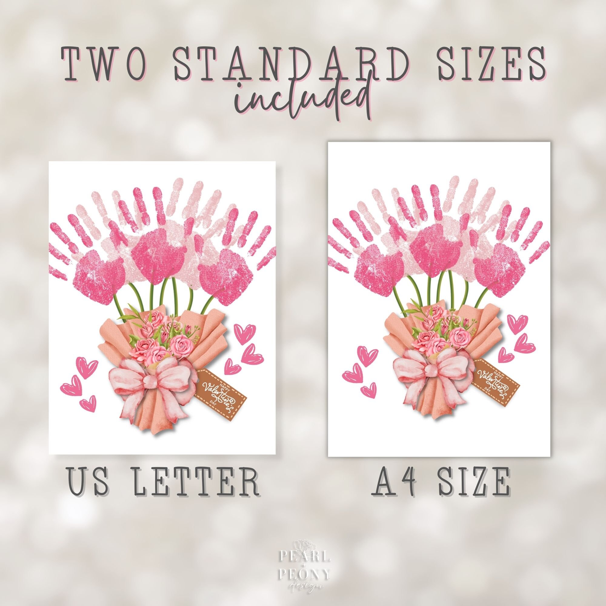 PRINTABLE Valentines Day Handprint Art Craft for Kids, Keepsake Art ...