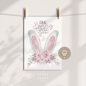 PRINTABLE Easter Handprint Art Craft for Kids, Bunny Footprint Keepsake ...