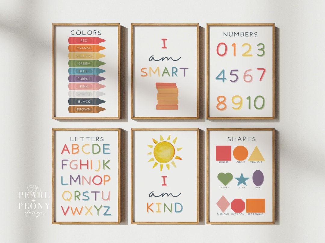 PRINTABLE Set of 6 Preschool Classroom Posters, Homeschool Printables ...