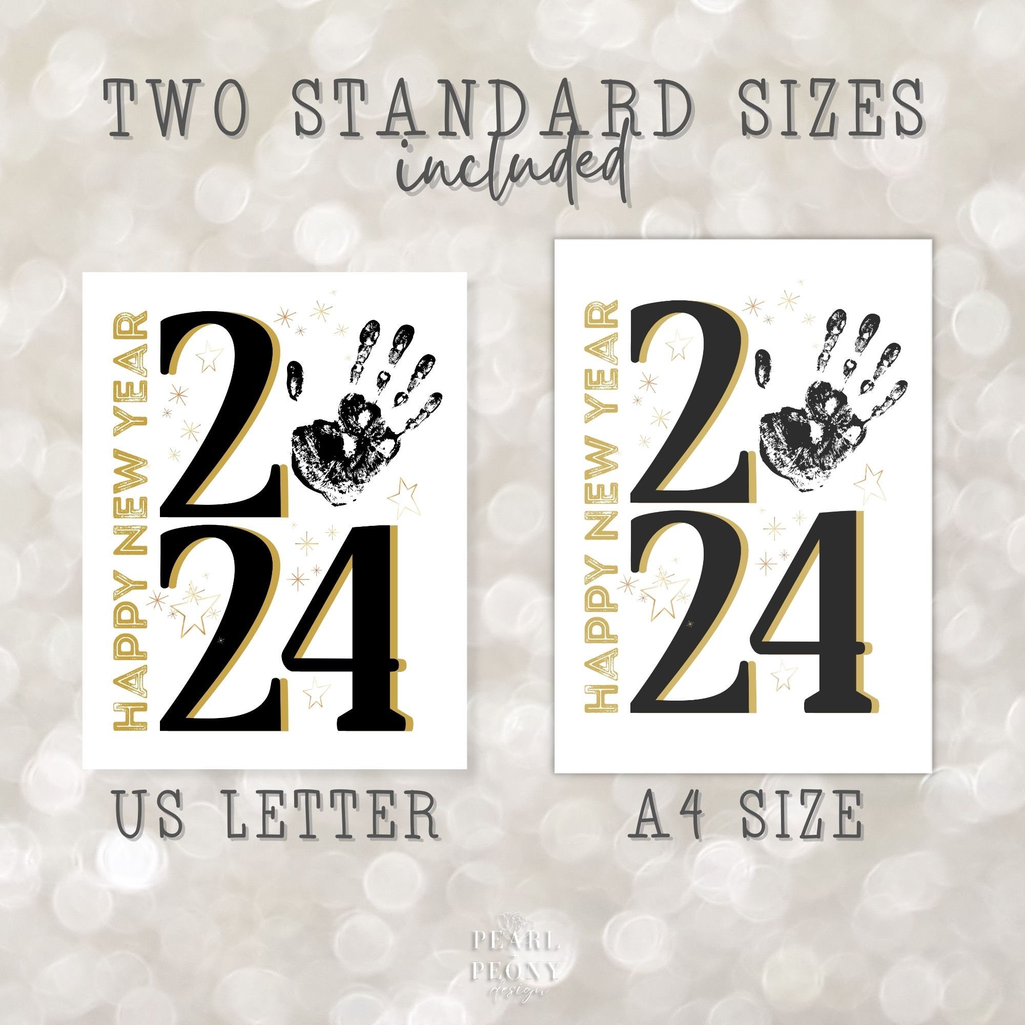 PRINTABLE Happy New Year Handprint Art Craft for Kids, Keepsake Art ...