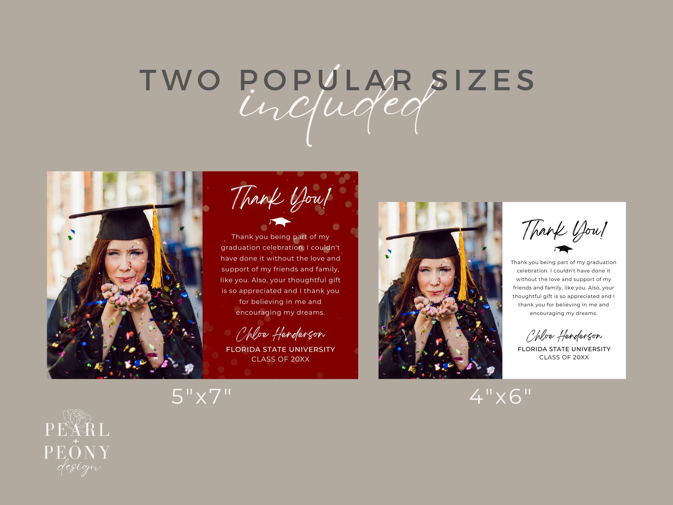 Graduation Photo Card Thank You Note Template Minimalist Graduation ...