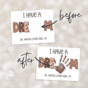 PRINTABLE MLK Day Handprint Art Craft for Kids, Black History Month ...