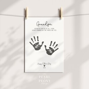 PRINTABLE Grandpa Fathers Day Handprint Footprint Art Craft, Baby ...