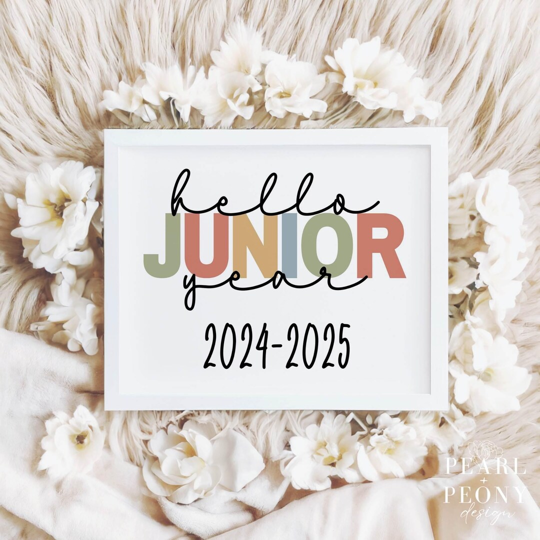PRINTABLE 2024 Boho First Day of Junior Year 11th Grade Sign, Aesthetic ...