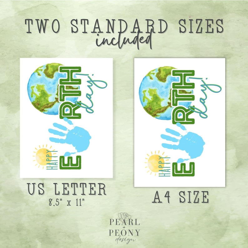 PRINTABLE Earth Day Handprint Art Craft for Kids, Keepsake Art, Toddler ...