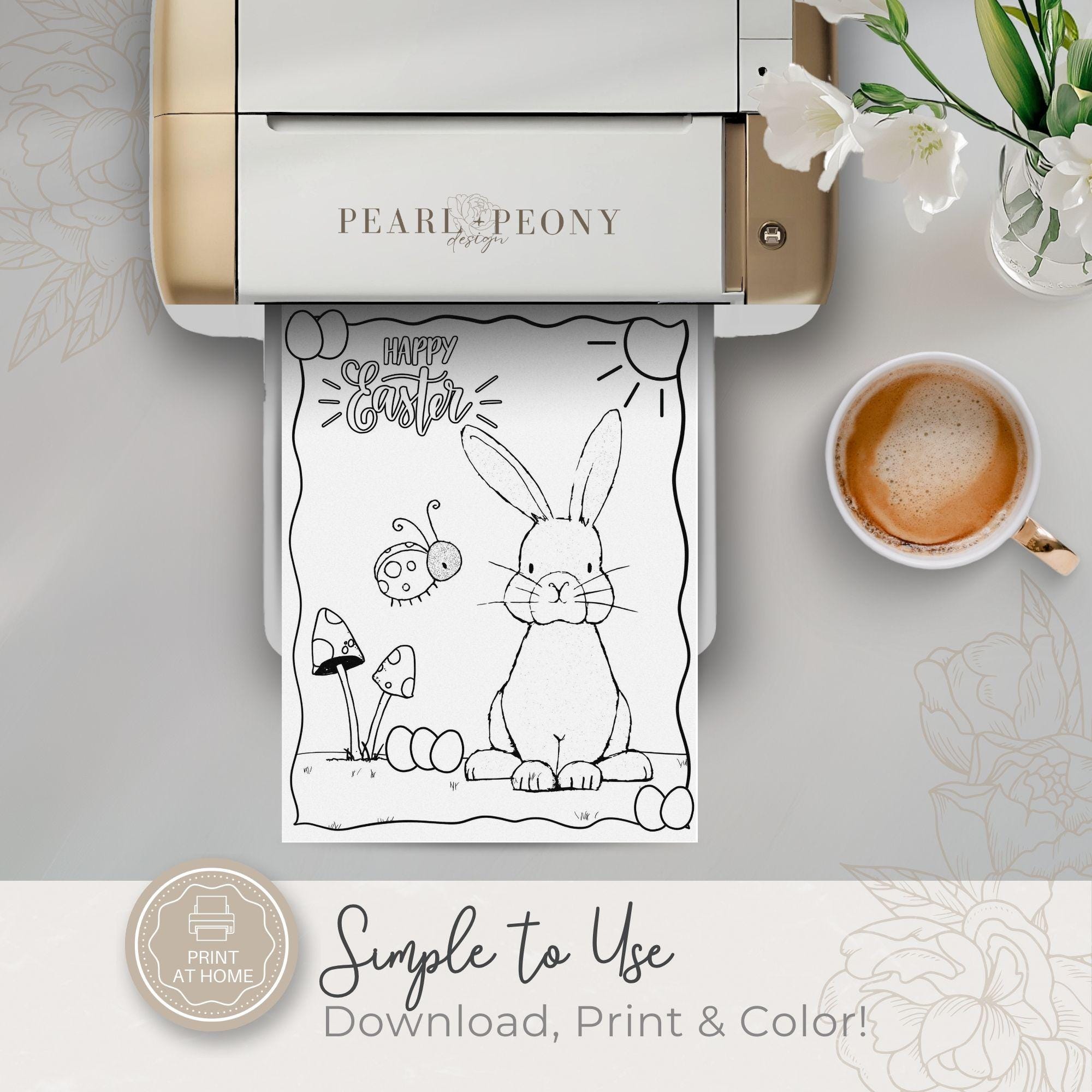 PRINTABLE Easter Bunny Coloring Page, Coloring Sheet, Toddler Preschool ...