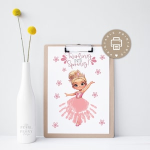 PRINTABLE Princess Ballerina Dancer Handprint Art Craft for Kids ...