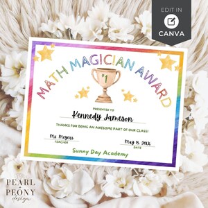 EDITABLE End of School Award Certificate Canva Templates, Preschool ...