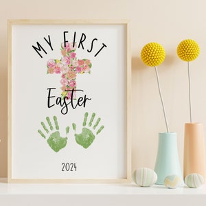 PRINTABLE My First Easter Handprint Art Craft for Baby, Easter ...