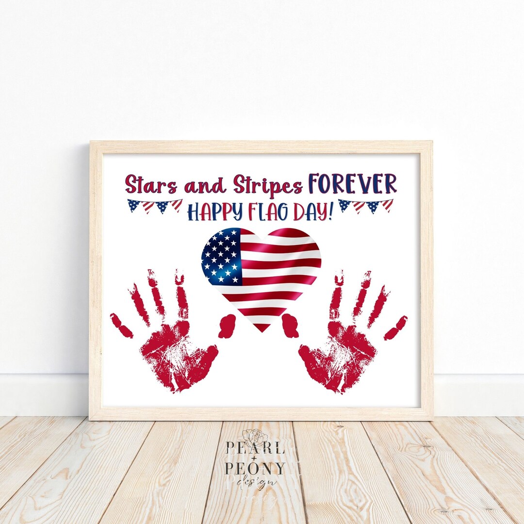 PRINTABLE Flag Day Handprint Art Craft for Kids, Flag Day Activity ...