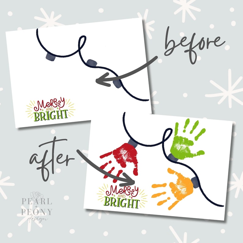 PRINTABLE Christmas Lights Handprint Art Craft for Toddlers, Kids ...