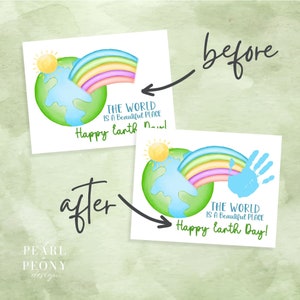 PRINTABLE Earth Day Handprint Art Craft for Kids, Keepsake Art, Toddler ...