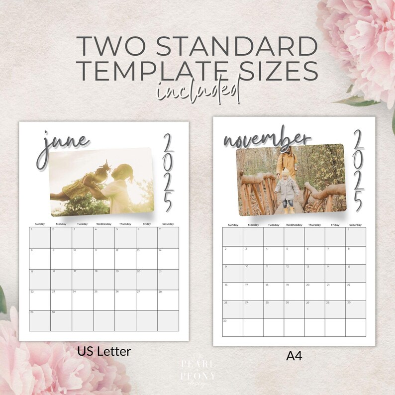 2025 Personalized Photo Calendar Template, Custom Monthly Pages, DIY ...
