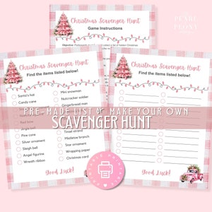 PRINTABLE Pink Christmas Party Games Bundle for Kids, Word Scramble ...