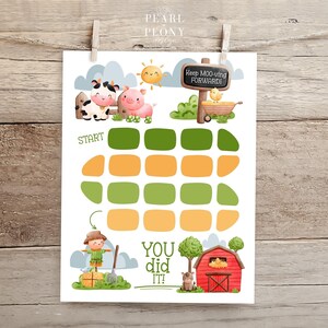 PRINTABLE Cute Farmyard Reward Chart, Kids Chore Chart, Farm Animal Routine Sticker, Behavior ...