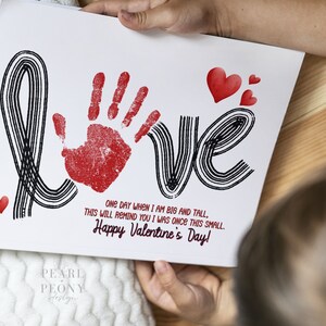 PRINTABLE Valentines Day Handprint Art Craft for Kids, Keepsake Art ...