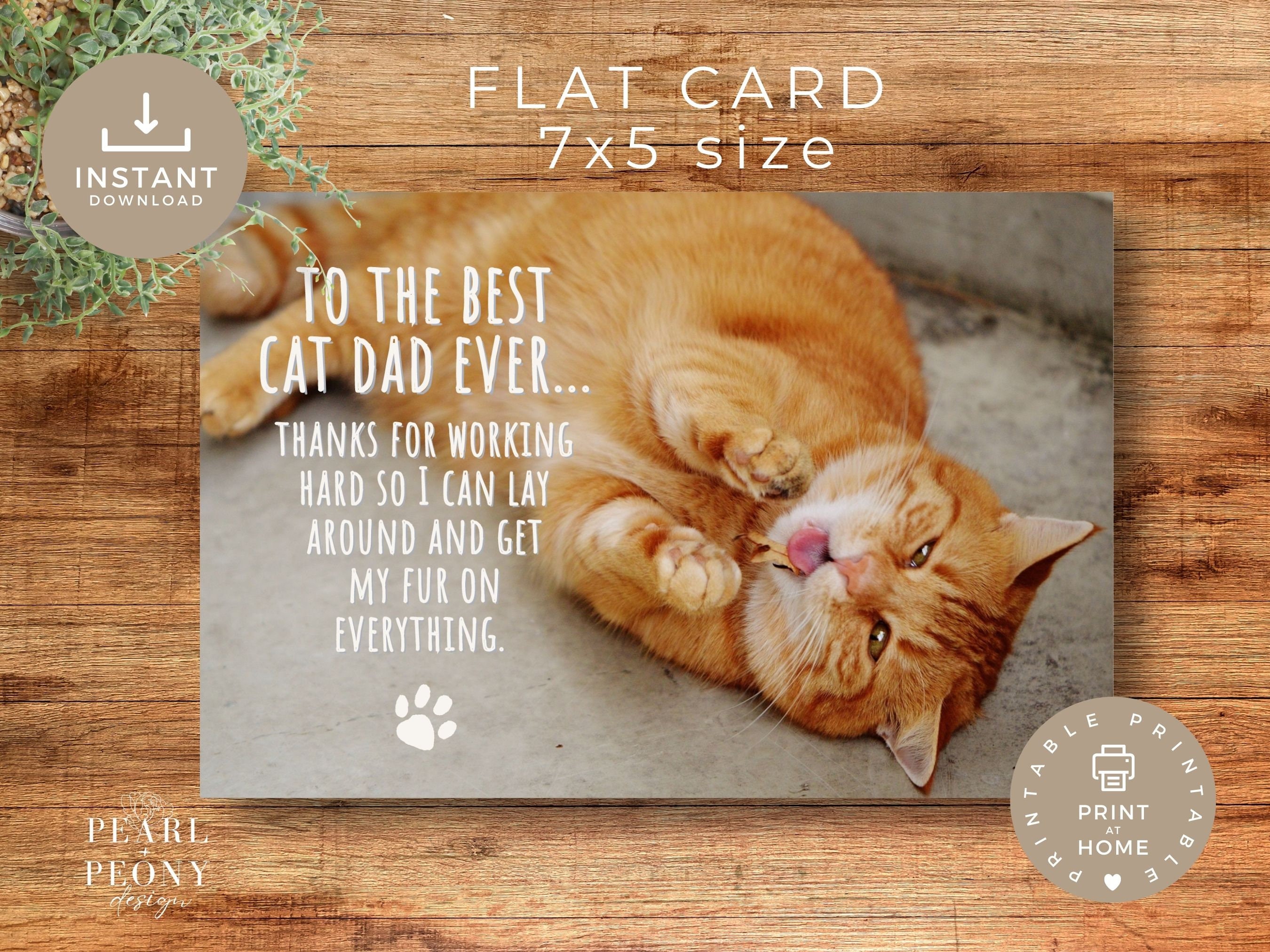 PRINTABLE Custom Father's Day Card From Cat Cat Dad - Etsy