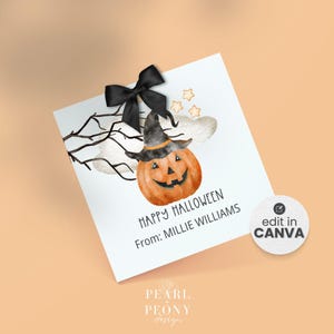 EDITABLE Halloween Gift Tag Template, Printable Classroom Party Favor ...