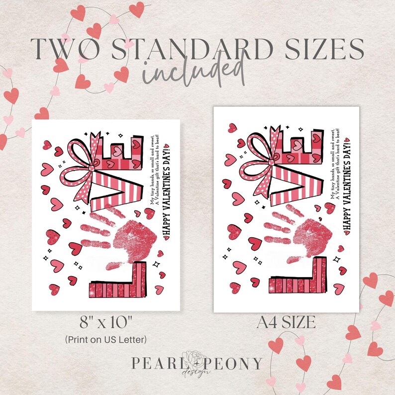 PRINTABLE Valentines Day Handprint Art Craft Project, Keepsake Art ...