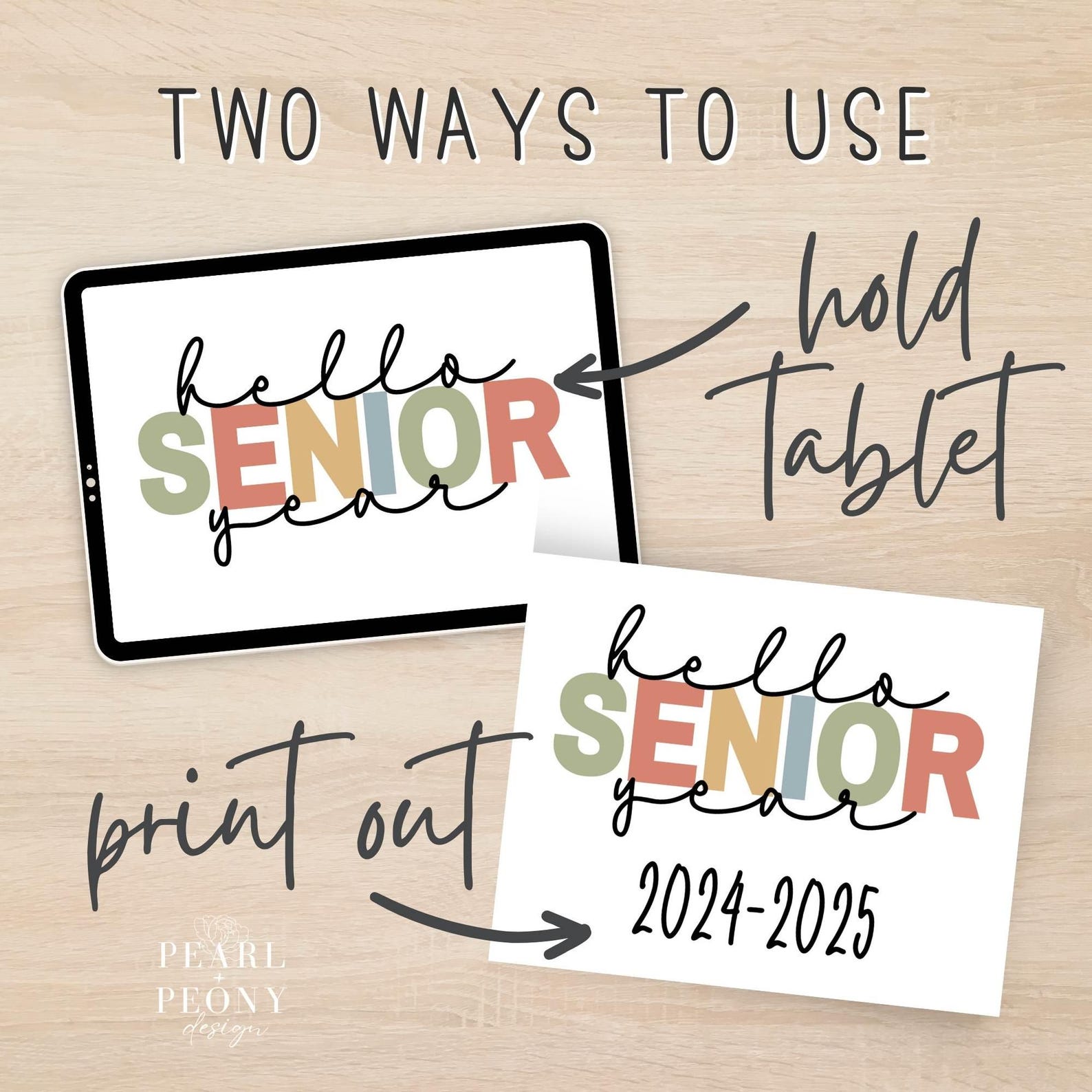 PRINTABLE 2024 Boho First Day of Senior Year 12th Grade Sign, Aesthetic ...